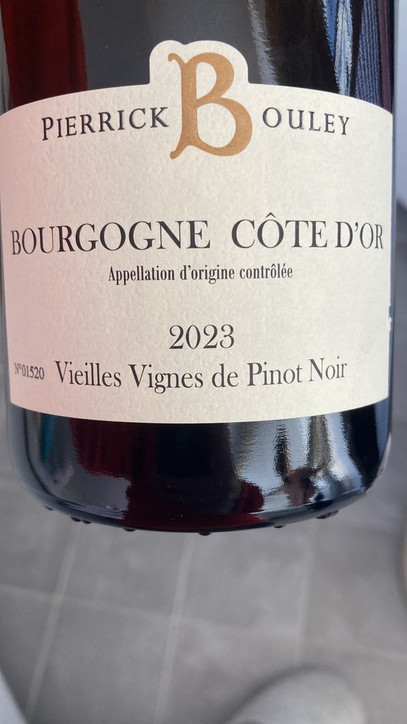 2023 Pierrick Bouley Bourgogne Côte d'Or Vieilles Vignes de Pinot Noir ...