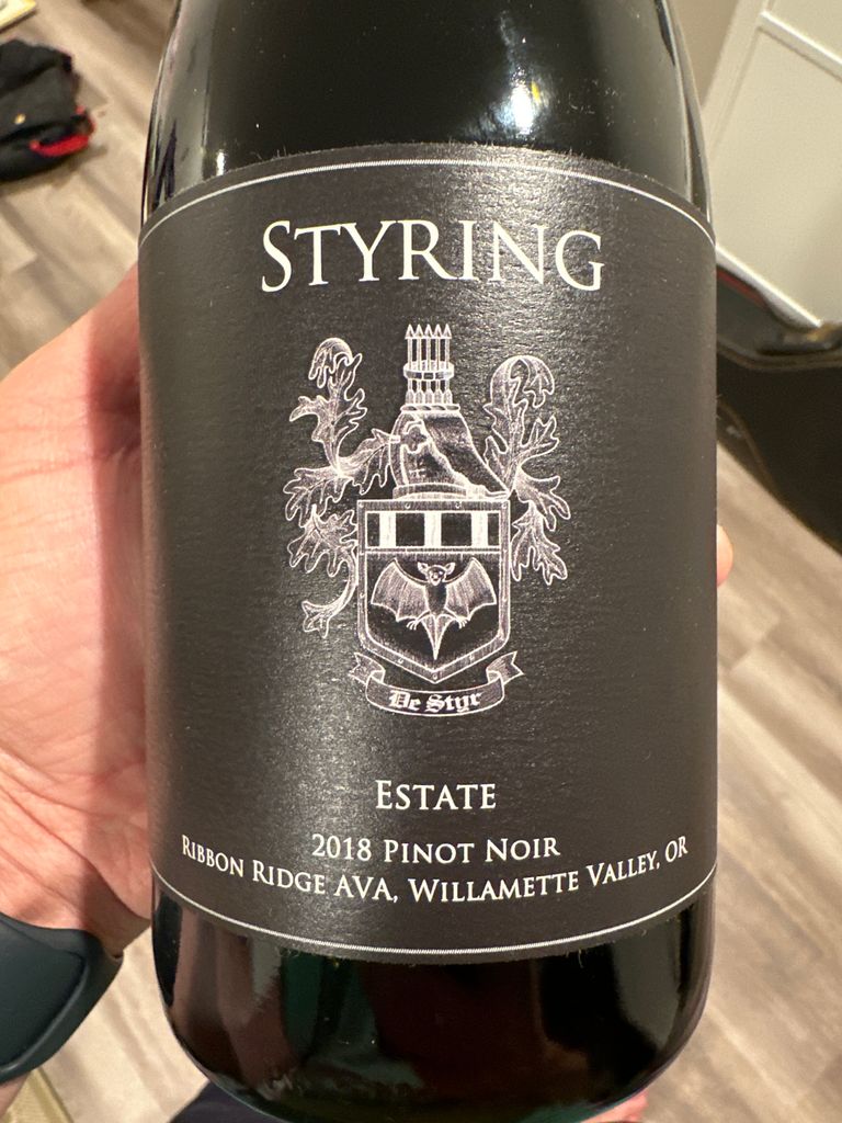 2019 Styring Vineyards Pinot Noir Estate, USA, Oregon, Willamette ...