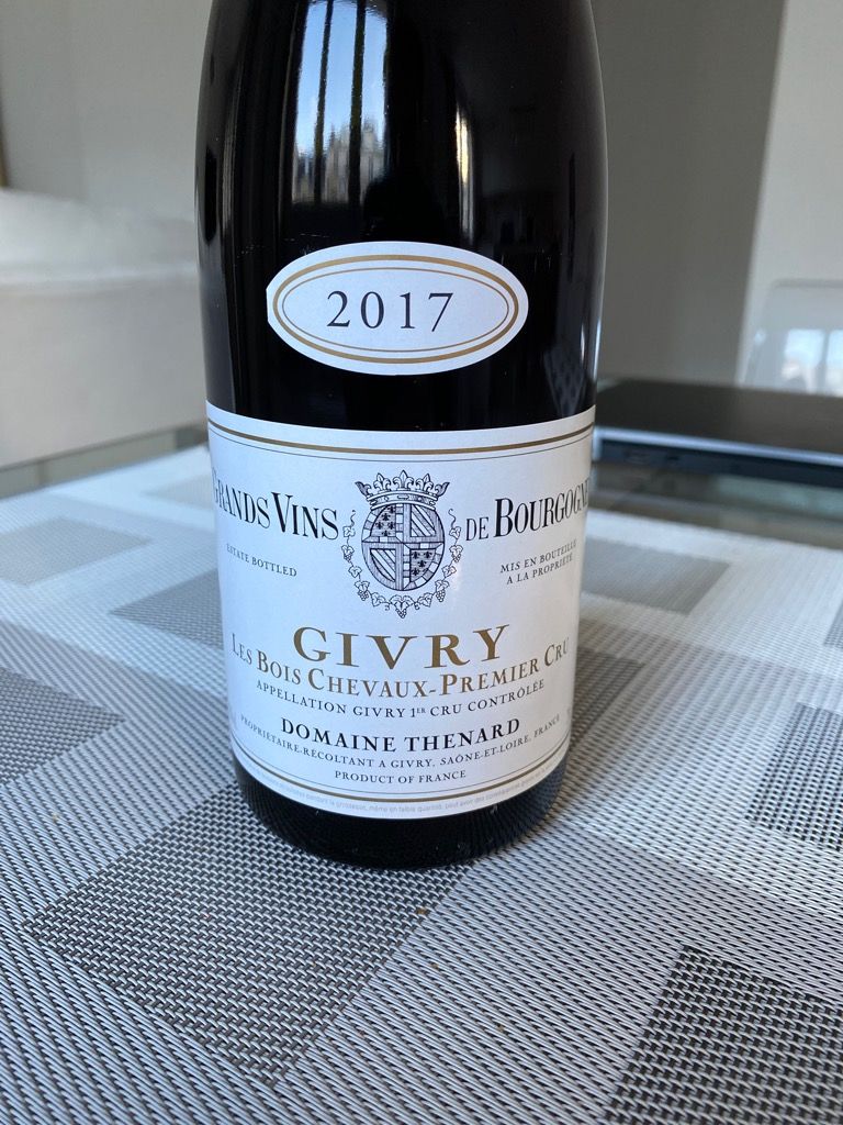 2017 Domaine Thenard Givry 1er Cru Les Bois Chevaux, France, Burgundy ...